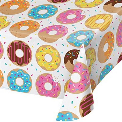 Rectangular Donut Tablecloth Plastic Donut Table Cover Party Decor ...