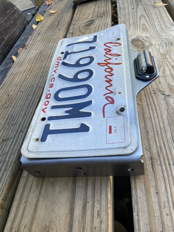 Side Mount License Plate Holder Trailer Flatbed RV Heavy Duty Steel Led ...