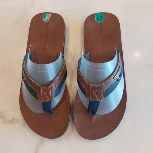 Tommy Hilfiger Drake-T Men's Flip Flops Flat Sandals Cognac Faux ...