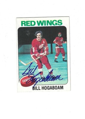 Signed Autographed BILL HOGABOAM Detroit Red Wings 1975-76 Topps Card ...