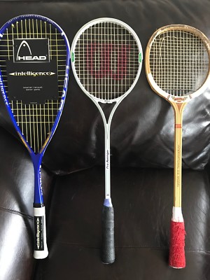 SQUASH RACKETS x 3 Head intelligence - Wison pro Avenger - Dunlop ...