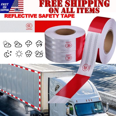 Reflective Tape CONSPICUITY Trailer Safety Warning Sign Auto Truck Red ...
