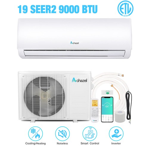9000 BTU Mini Split Air Conditioner Heat Pump AC 19 SEER2 Cools Up to ...