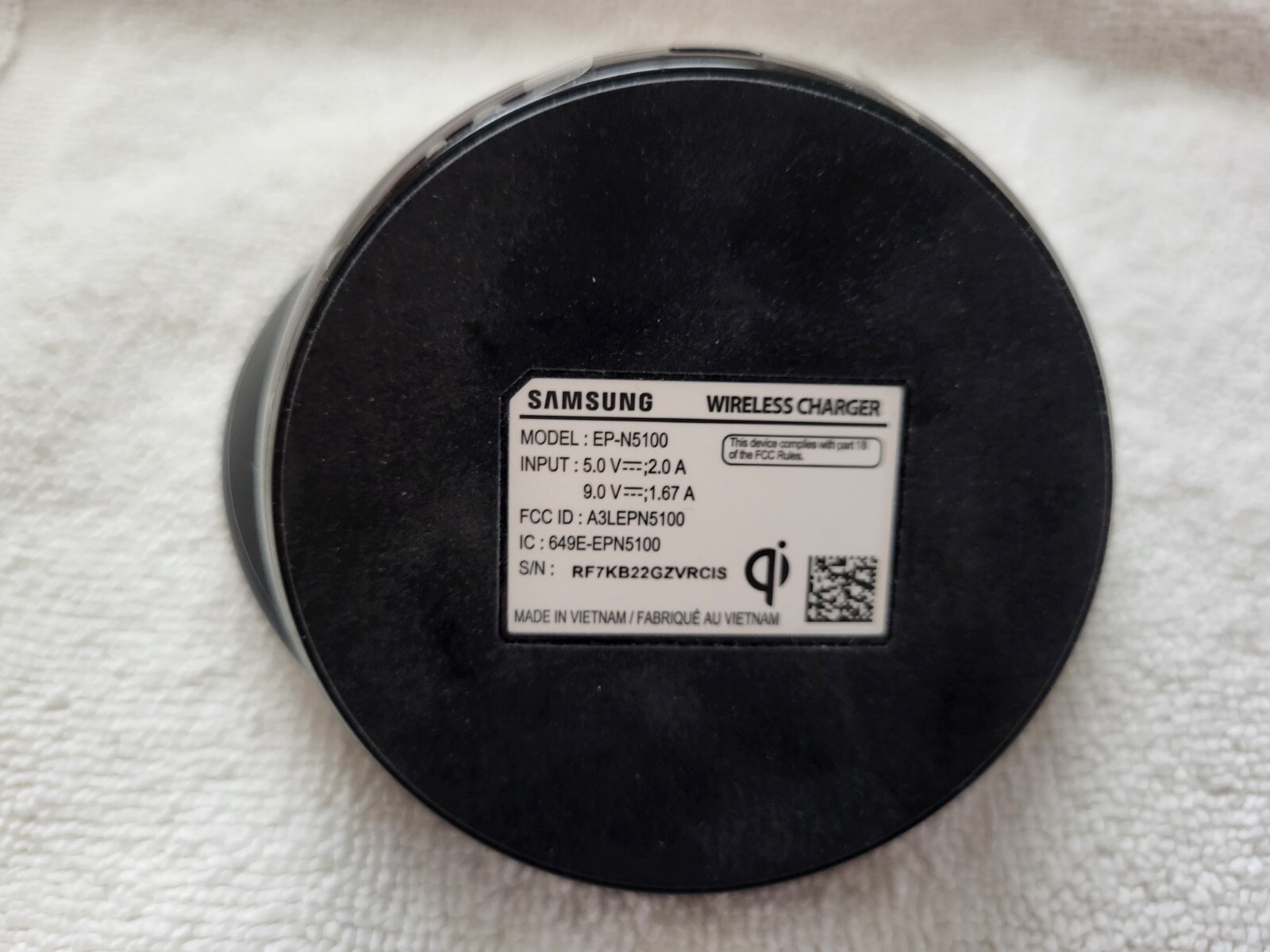 Samsung Wireless Desktop Fast Charger Model EP-N5100 with Cable | eBay