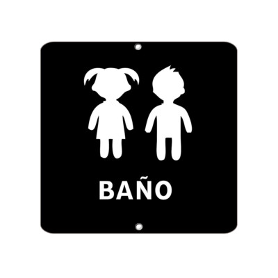 Square Metal Sign Multiple Sizes Bano Spanish Restroom B Ada Bilingual ...