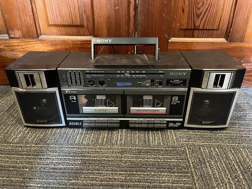 Vintage 80's Sony CFS-W360 AM/FM Stereo Dual Cassette Boombox Radio ...