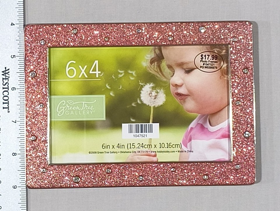 Hobby Lobby Pink Glitter Rhinestone Picture Frame 4" X 6" | eBay