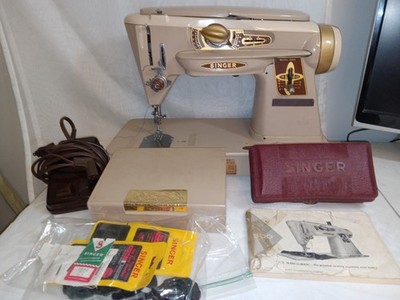 Vintage Singer Model 500A Slant-O-Matic Sewing Machine Many Extras ...