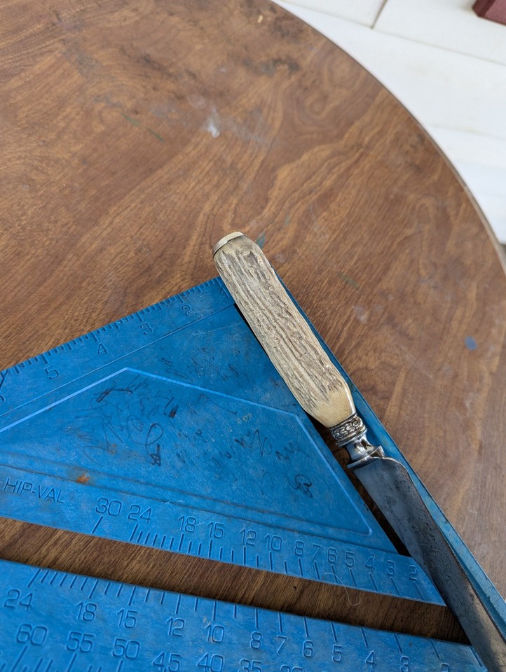 Marshall Wells ZENITH antique pre1915 carving knife antler/bone embossed vintage | eBay