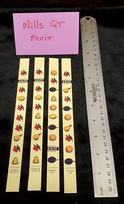 MILLS QT REPLACMENT REEL STRIPS MILLS ANTIQUE SLOT MACHINE FRUIT REEL ...
