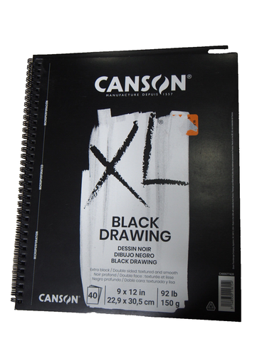 XL Series Drawing Paper, Black, Wirebound Pad, 9x12 inches, 40 Sheets 2 ...