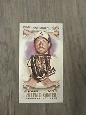 2021 Topps Allen and Ginter Mini #52 Max Scherzer Washington Nationals ...