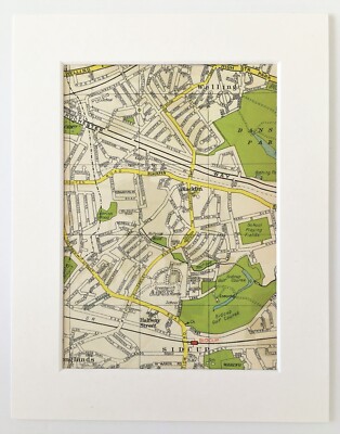 Antique 1940s London Map - Mounted - Colour - WELLING SIDCUP ...