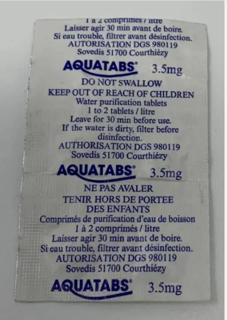 2 Pack Aqua Mini Tabs, Water Purifying Tablets (3.5mg x50 tabs) x2 ...