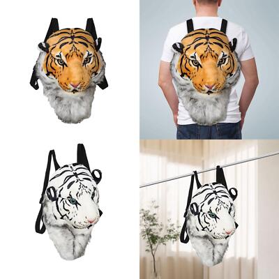 Plush tiger head shoulder bag, original 3D tiger backpack | eBay UK
