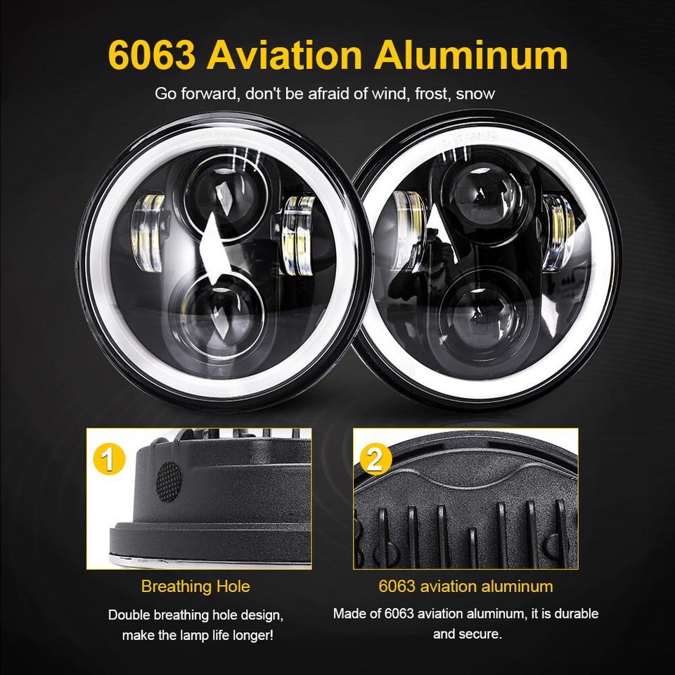 For Chevy Corvette C3 68-82 5 3/4" 5.75" LED Headlights Hi/Lo Beam DRL ...