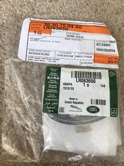 Genuine Land Rover Rear Quarter Oval Badge Discovery Sport 2014 HSE 4wd ...