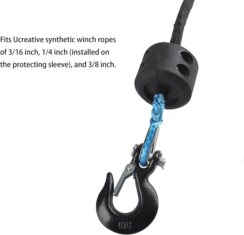 Ucreative Winch Rope Hook Rubber Stopper with Stainless Steel Screws ...