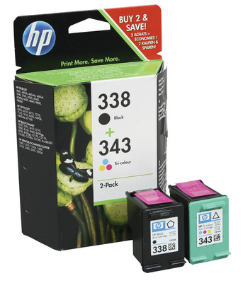 BARGAIN HP 343 COLOUR 338 BLACK INK CARTRIDGES 6830 6843 9800 9803 9808 ...