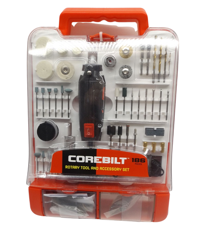 COREBILT 186 PCS ROTARY TOOL AND ACCESSORY SET 12V-6W | eBay