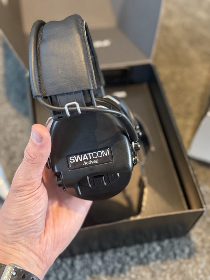 Swatcom Active8 Electronic Ear Defenders Black Clay Shooting Hunting ...