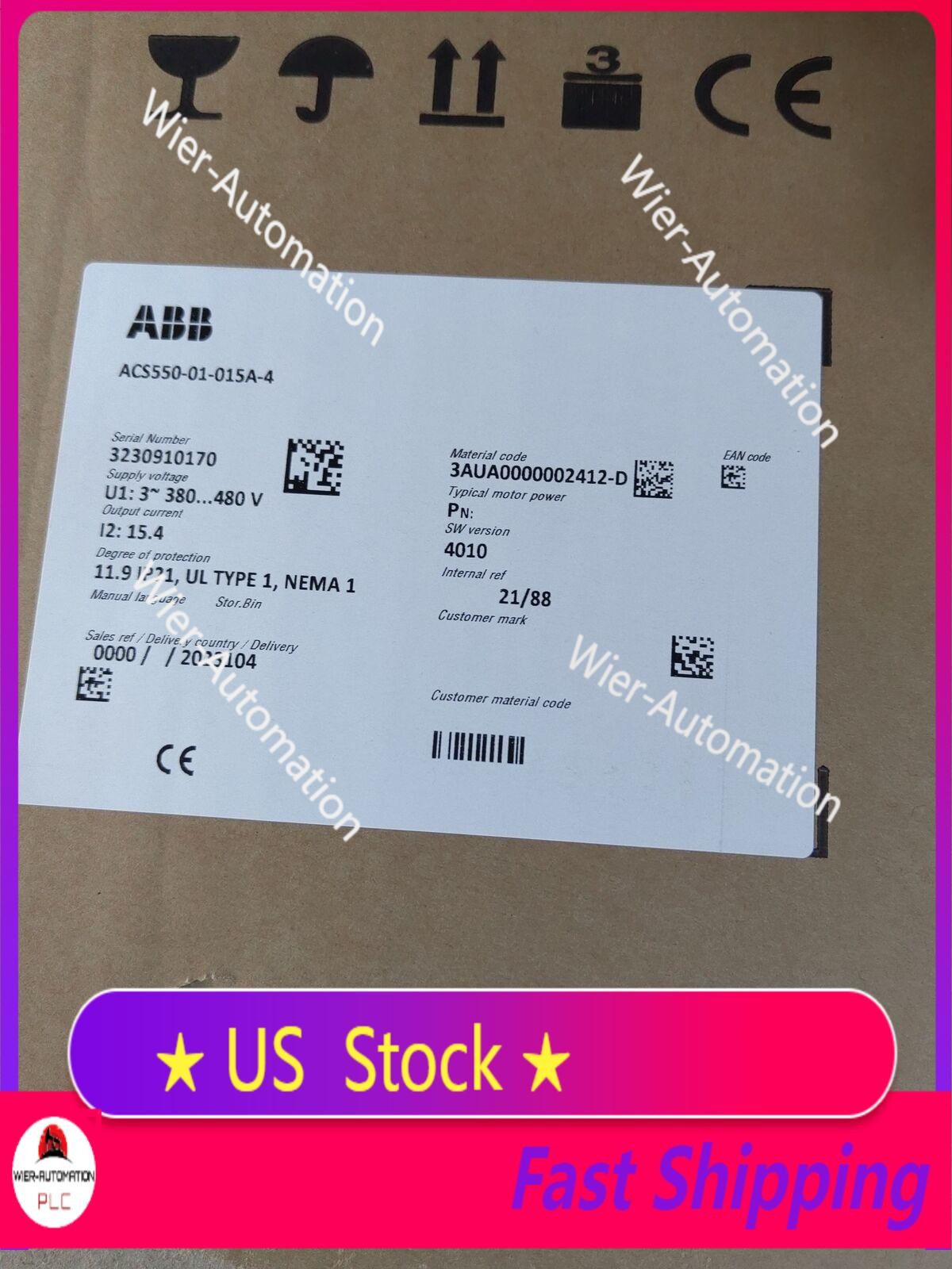 1PC New ABB Inverter ACS550-01-015A-4 Frequency converter No Keypad | eBay