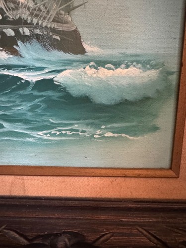 C. Million Vintage Clipper Ship Boat Oil Canvas Painting Nautical ...