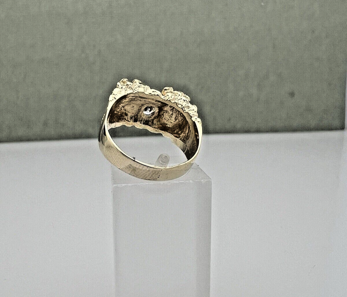 14k Yellow gold Nugget .40ct Round Diamond Ring Size 9 | eBay