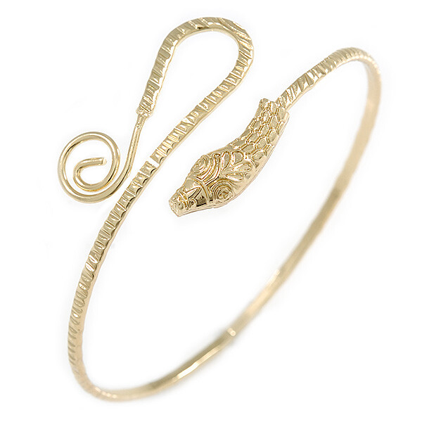 Snake Upper Arm Bracelet Armlet In Gold Tone - Adjustable | eBay