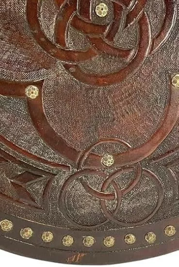 Brown Medieval Wooden Sheild,Round LARP Medieval Viking Celtic Scottish ...