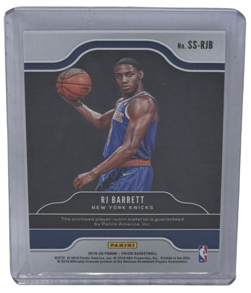 RJ Barrett 2019-20 Panini Prizm Sensational Swatches Jersey Insert Card ...