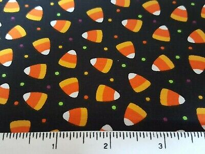 Fat Quarter Candy Corn Dots on Black Fabric | eBay