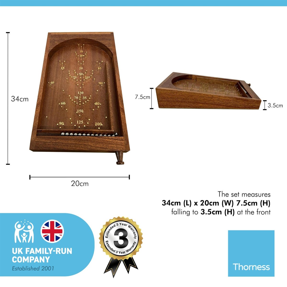 Bagatelle Game - Eco-Friendly Wooden Pinball For Kids Slingshot Game