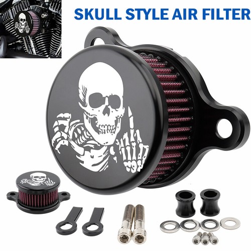 Skull Air Filter Cleaner Intake For Harley XL Sportster XL1200 Iron 883 ...