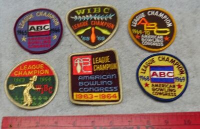 ** LOT of SIX (6) Different - VINTAGE - UNUSED - BOWLING Patches 1963 ...
