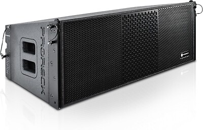 PRORECK Dual 10'' Full Range 5000W P.M.P.O Powered Line Array Speaker ...