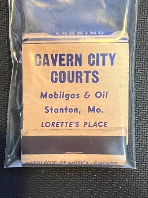 VINTAGE MATCHBOOK - CAVERN CITY COURTS - MOBILGAS - STANTON, MO ...