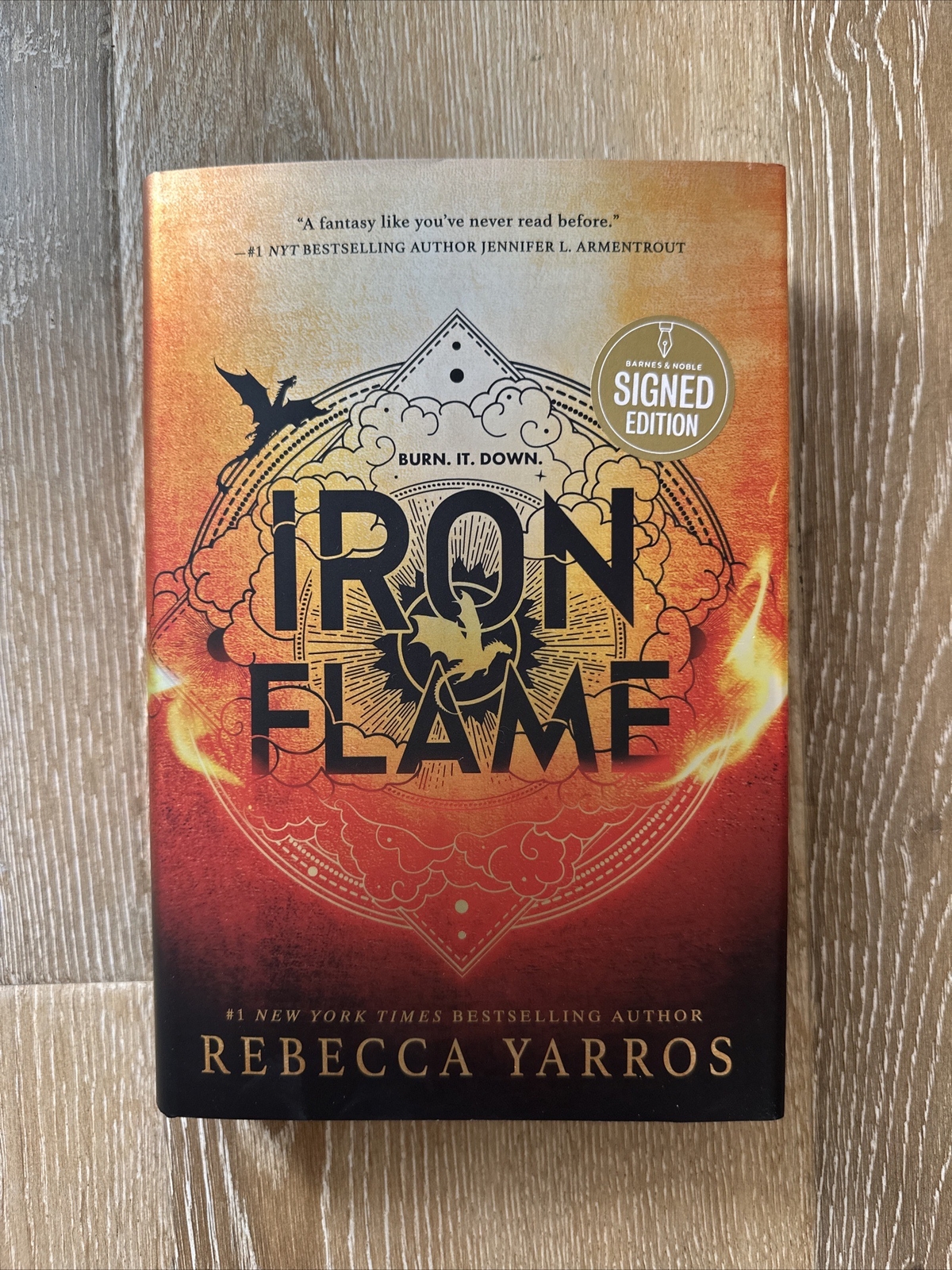 SIGNED Iron Flame 1st Rebecca Yarros Autographed Sprayed Edges FULL ...