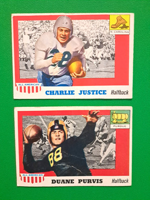 1955 Topps All-American Duane Purvis #51 SP RC Purdue Charlie Justice ...