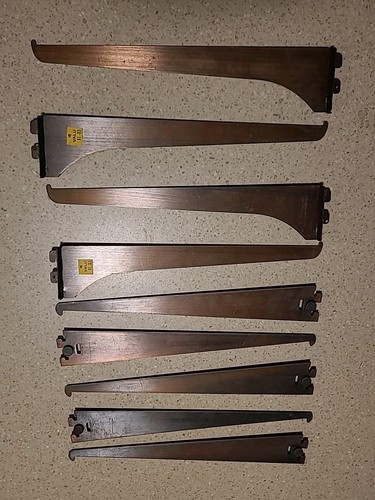 VTG 12"Shelf Standard Bracket Single Slot 2 hook LOT Of 9 made in USA ...