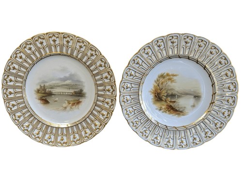 c1855 Minton Hand Painted Plates in Devon Shape 9 3/8" pair | eBay
