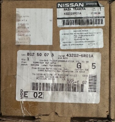 Wheel Bearing And Hub (Rear) (43202-5R01A) | eBay