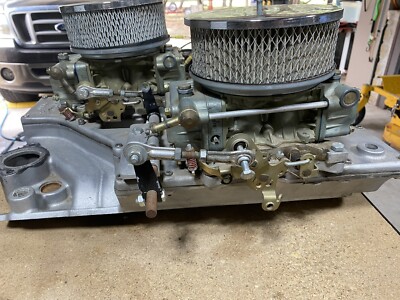 Edelbrock Dual Quad Manifold And Carbs For Small Block Chevy SBC ...