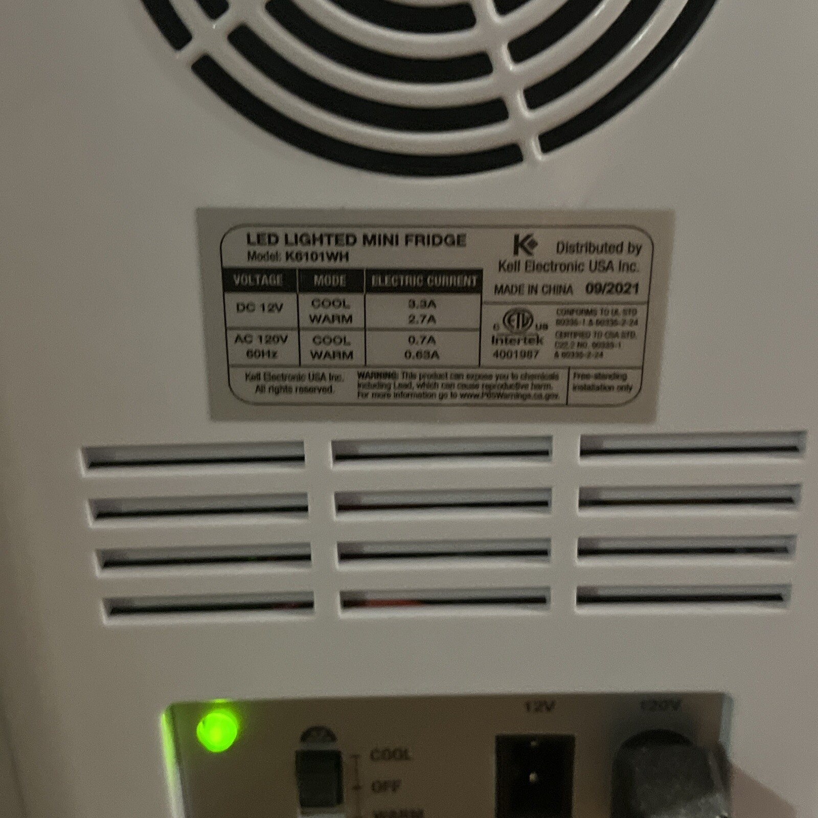 LED Lighted Mini Fridge with Glass Door Compact Portable Warm & Cool ...