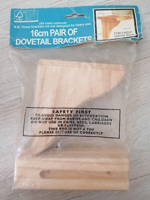 Pair Of Wood Dove Tail Brackets (16cm) For Shelving - Brand New! | eBay UK