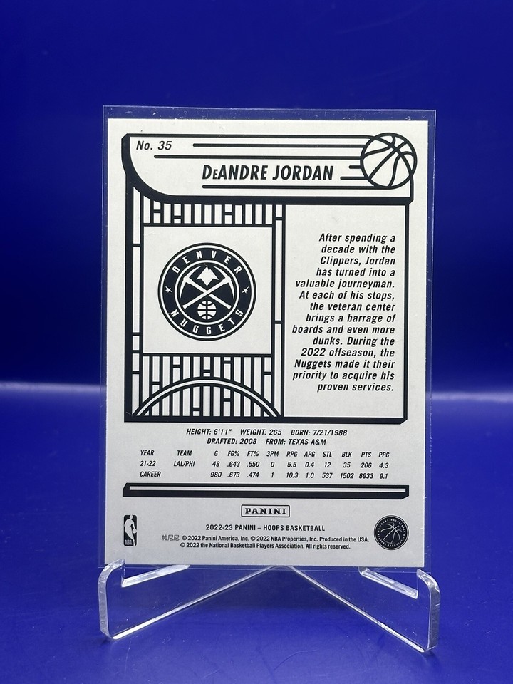 2022-23 NBA Hoops Blue DeAndre Jordan Philadelphia 76ers #35 | eBay