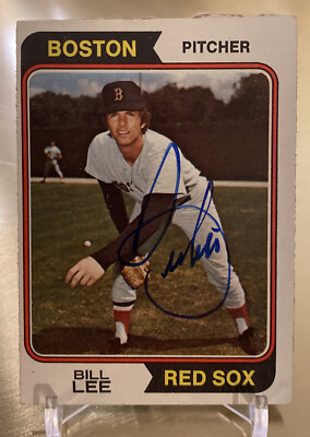 Autographed Signed Bill Lee 1974 Topps #118 Boston Red Sox Baseball ...