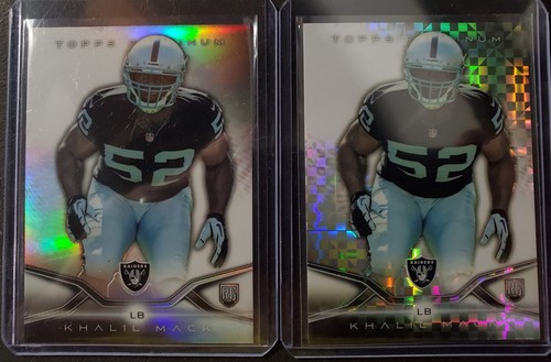2014 TOPPS PLATINUM KHALIL MACK XFRACTOR & BASE ROOKIE CARDS RAIDERS RC ...