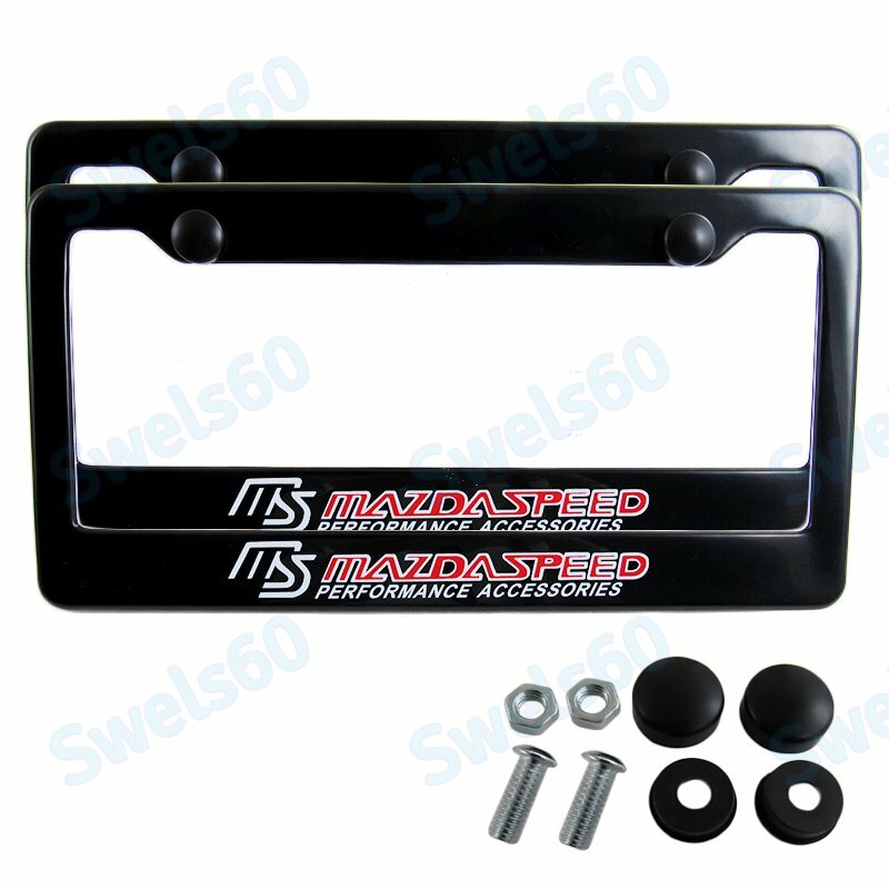 ABS License Plate Frame w/ Cap For Mazda 3 6 Miata RX7 RX8 For MS MAZDA ...