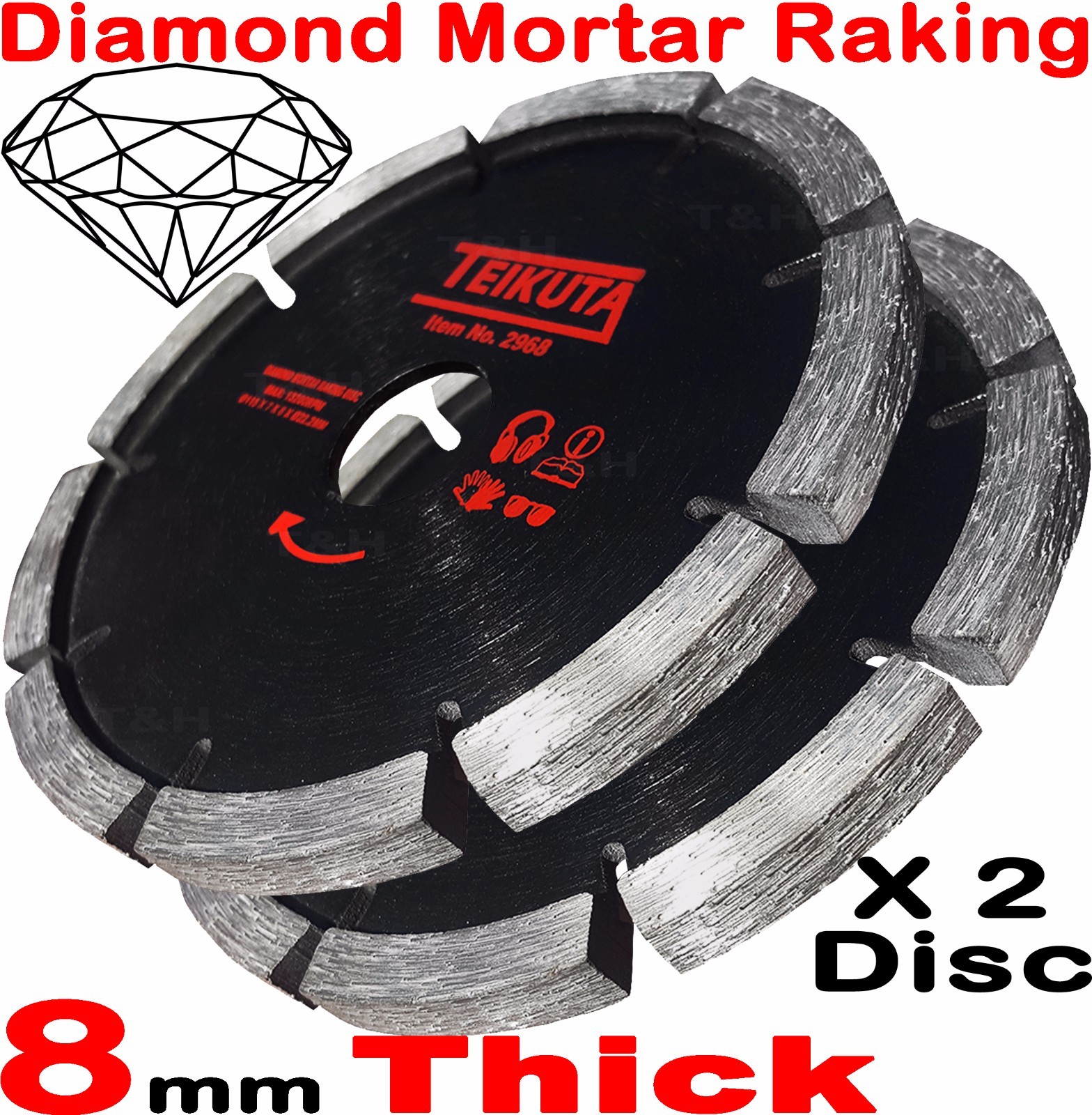 2X Mortar Raking Disc 115mm 41/2" Diamond Mortar Raking Blade Angle ...
